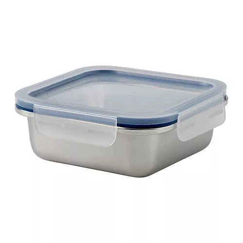 IKEA 365+ recipiente con tapa, cuadrado acero inoxidable/plástico, 20 oz