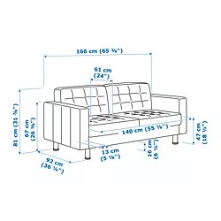 IKEA Santo Domingo - MORABO 2-seat sofa, Grann/Bomstad black/metal