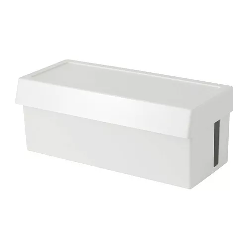 IKEA Santo Domingo - SÄTTING caja para cables con tapa, blanco, 12 ½ ...
