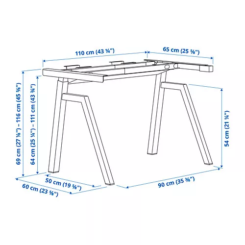 IKEA Santo Domingo - TROTTEN sit/stand underframe for table top