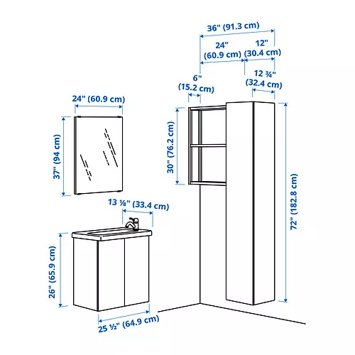 IKEA Santo Domingo - ENHET Combinación muebles baño con grifo PILKÅN ...