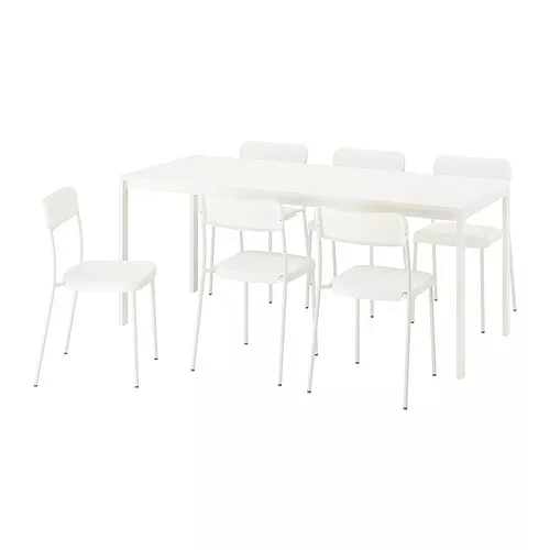 IKEA Santo Domingo - VIHALS extendable dining table and 6 chairs, white ...