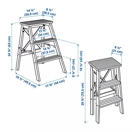 IKEA Santo Domingo - BEKVÄM escalera de mano con 3 peldaños, haya, 24 3/4