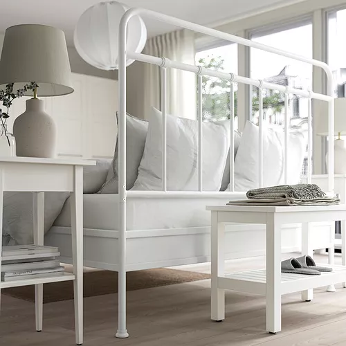 IKEA Santo Domingo - STJÄRNÖ cama Queen, base de tablillas LURÖY, blanco