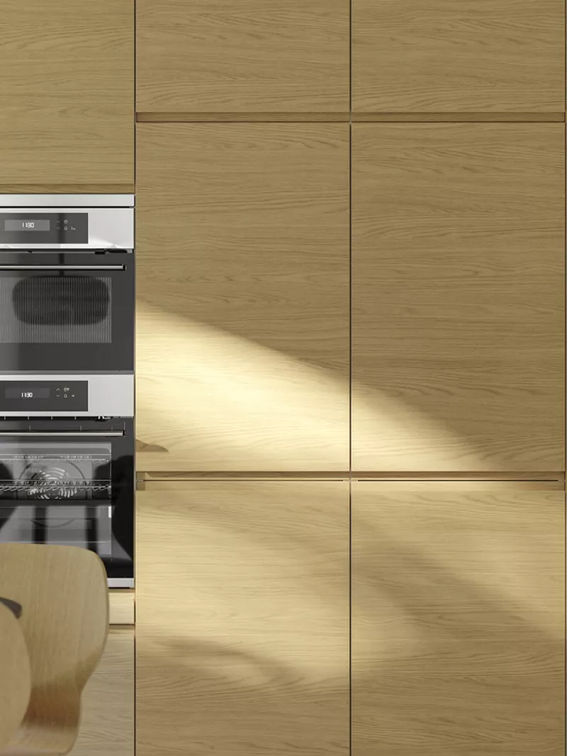 IKEA Santo Domingo - An oak effect kitchen with storage all around