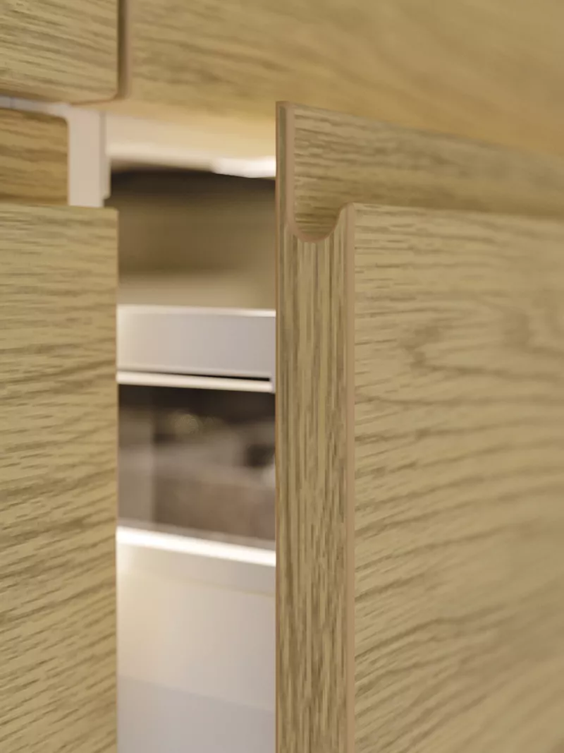 IKEA Santo Domingo - An oak effect kitchen with storage all around