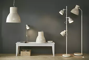 IKEA Santo Domingo - HEKTAR foco de pared/con abrazadera, gris oscuro